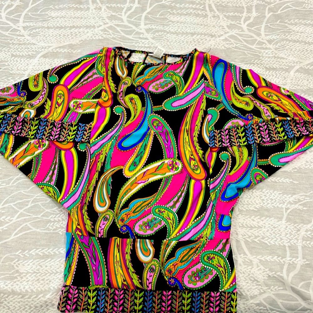 Multi Color Fun Mini Dress With Open Back - Gem